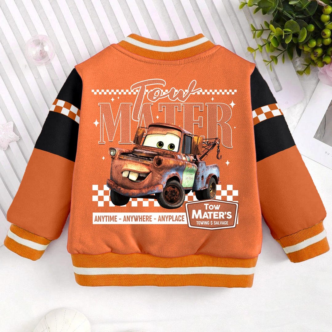 Tow Mater Towing Kids and Youth Baseball Jacket, Aldult Unisex Varsity ...