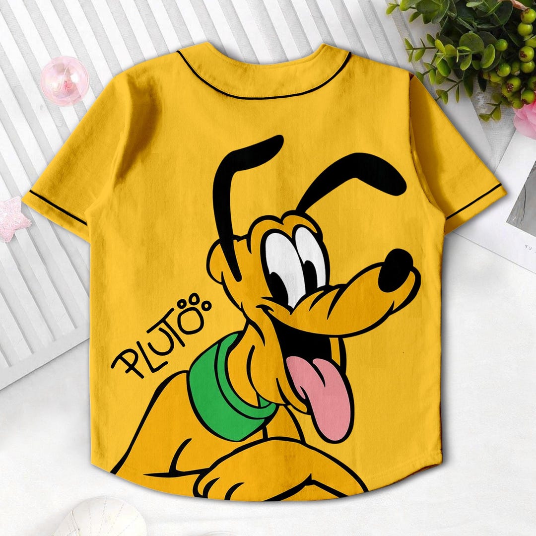 Pluto Big Face Kids and Youth Baseball Jersey, Aldult Unisex Varsity ...
