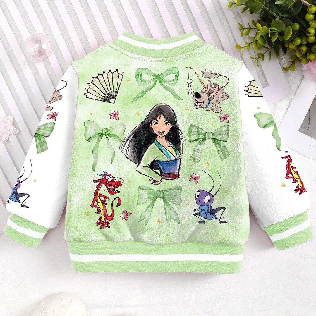 Mulan Mushu Dragon Cricket Locket Coquette Bow Kids and Youth Baseball ...