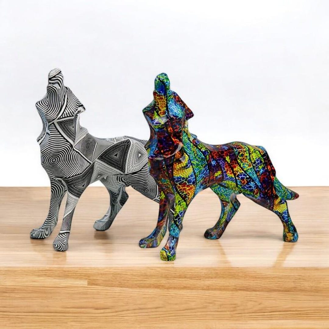 Wolf Resin Ornament, Unique Home Decor, Animal Lover Gift, Shelf Decor ...