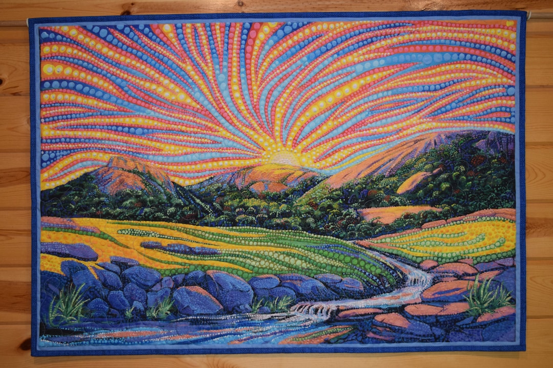 Handmade Wall Hanging Quilt: Sacred Land Design, Modern Nature Art - Etsy