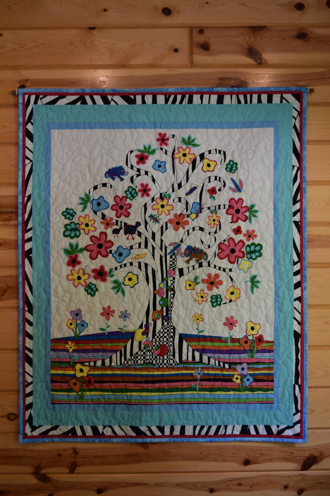Wall Hanging Quilt, Spring Summer Design, Flowers Wall Hanging Quilt ...