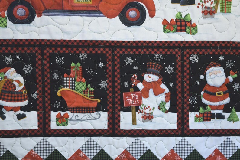 Santa's Tree Farm Wall Hanging Quilt, Christmas Snowmen - Etsy