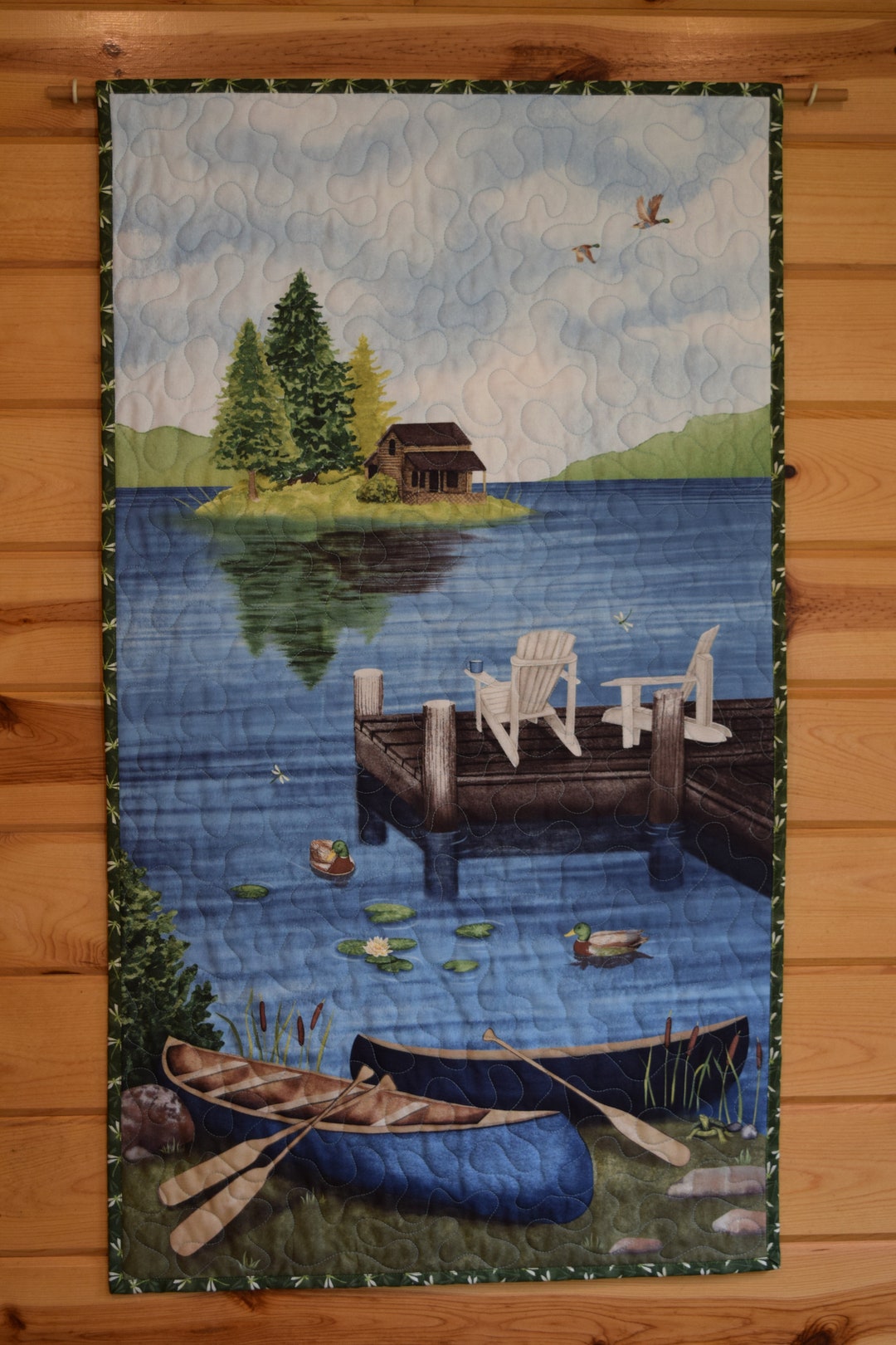 Wall Hanging Quilt, Cabin Wall Quilt, Lake House Retreat, Summer ...