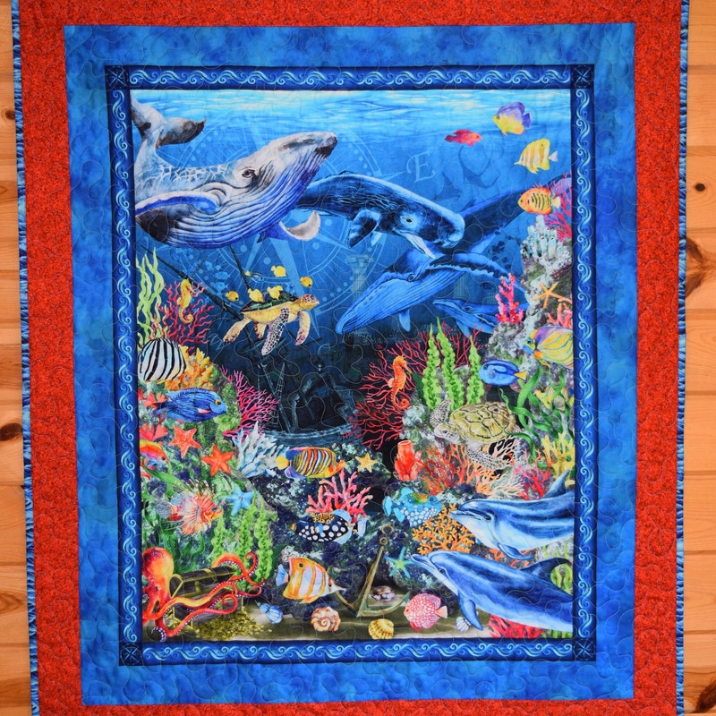 Sea Life Baby Quilt - Etsy