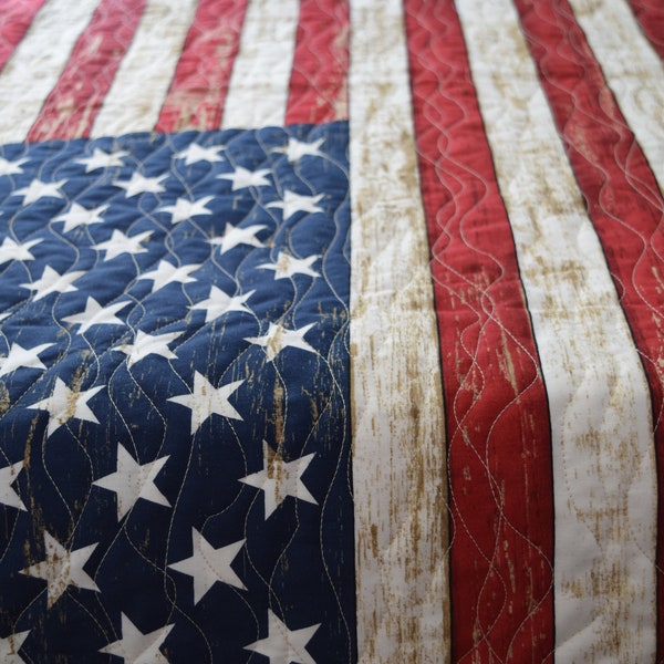 American Flag Quilt - Etsy