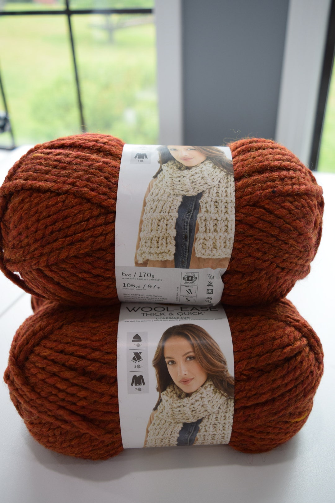 Crochet Thread, Super Bulky, Lion Brand Yarn, Wool Ease Thick and Quick ...