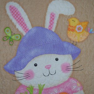 Easter Wall Hanging, Quilted Fabric Wall Hanging, Happy Easter Door Banner, Handmade Home Decor ...