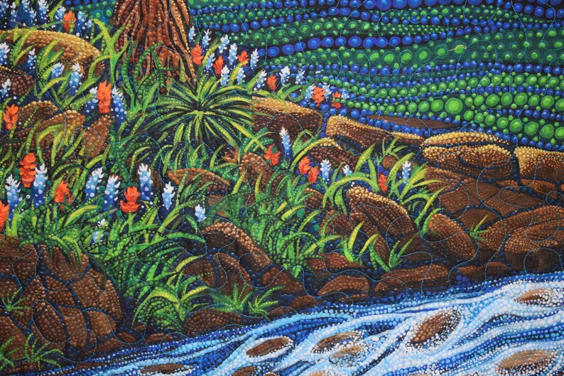 Yucca Moon Wall Hanging Quilt: Handmade Nature Fabric Panel - Etsy