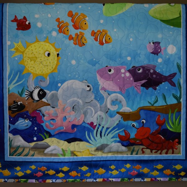 Sea Life Baby Quilt - Etsy