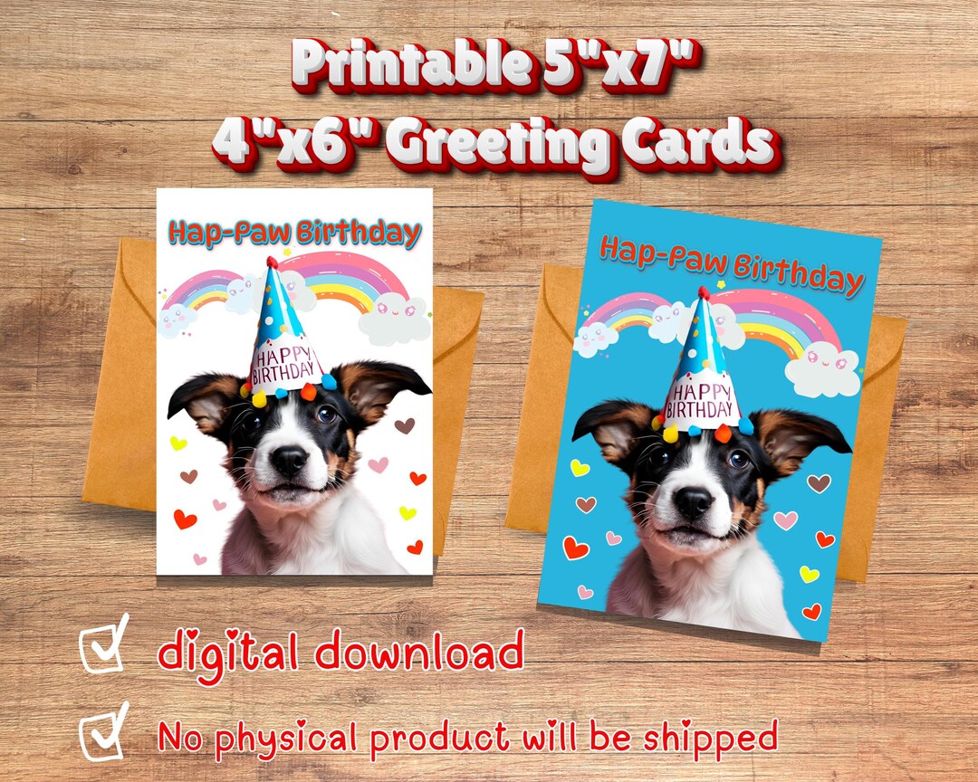Printable Dog Birthday Card Furr Baby Birthday Card Pet Birthday Card ...