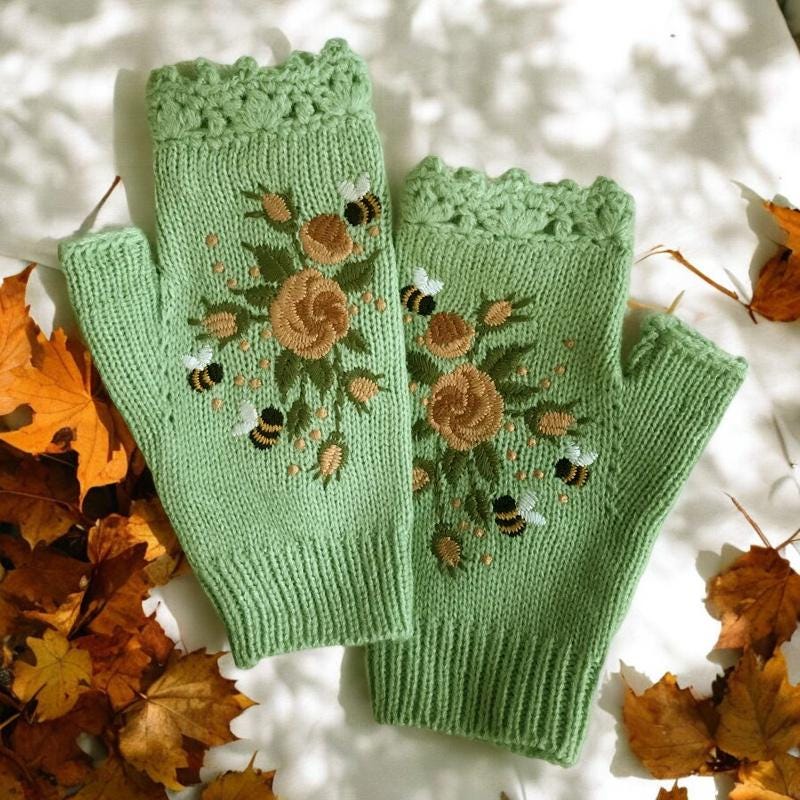 Knitted Gloves - Etsy