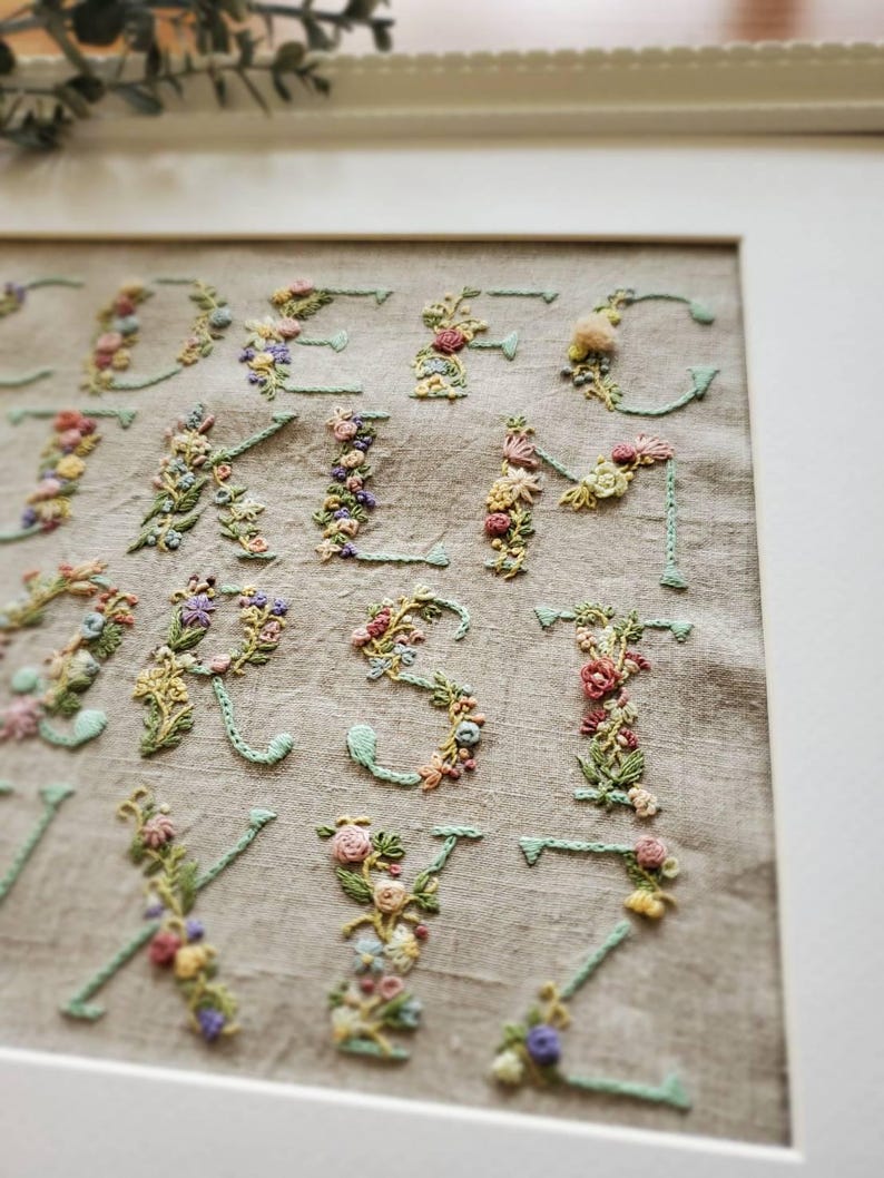 Flower Alphabet "s" Embroidery Design - Etsy