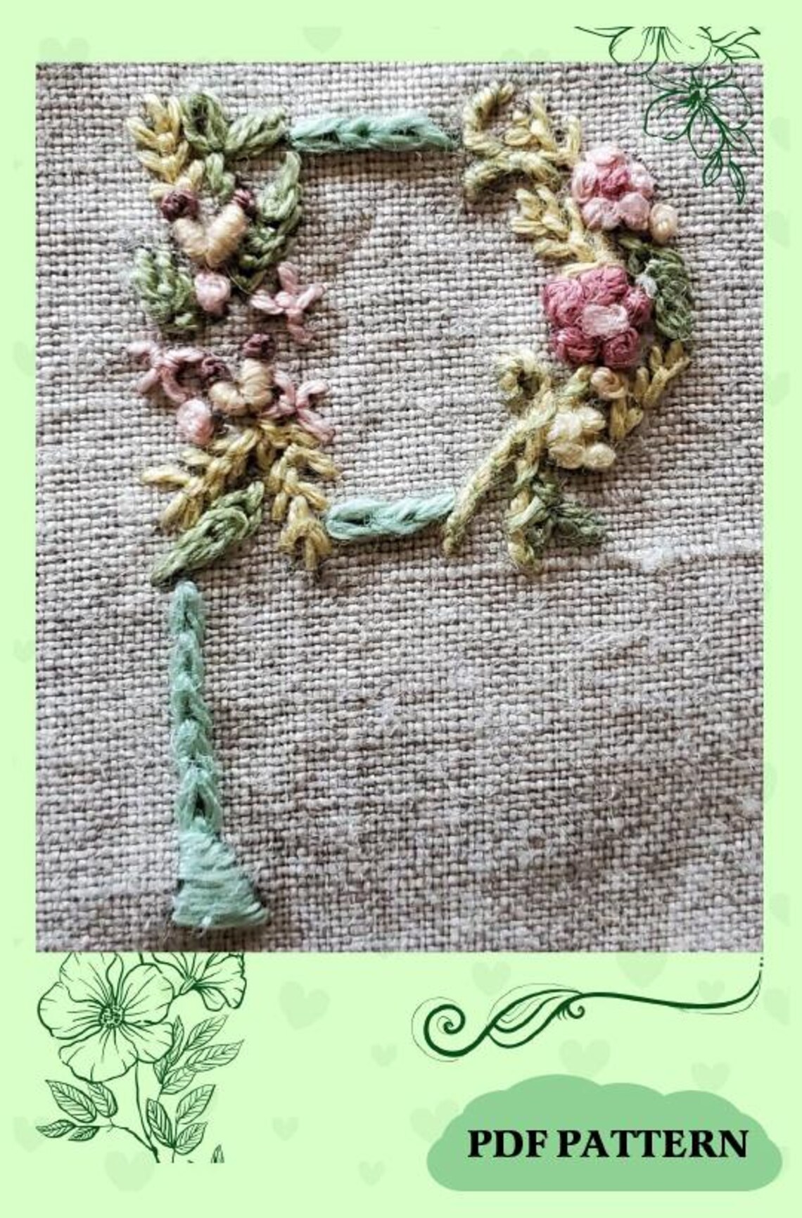 Flower Alphabet "p" Embroidery Design - Etsy