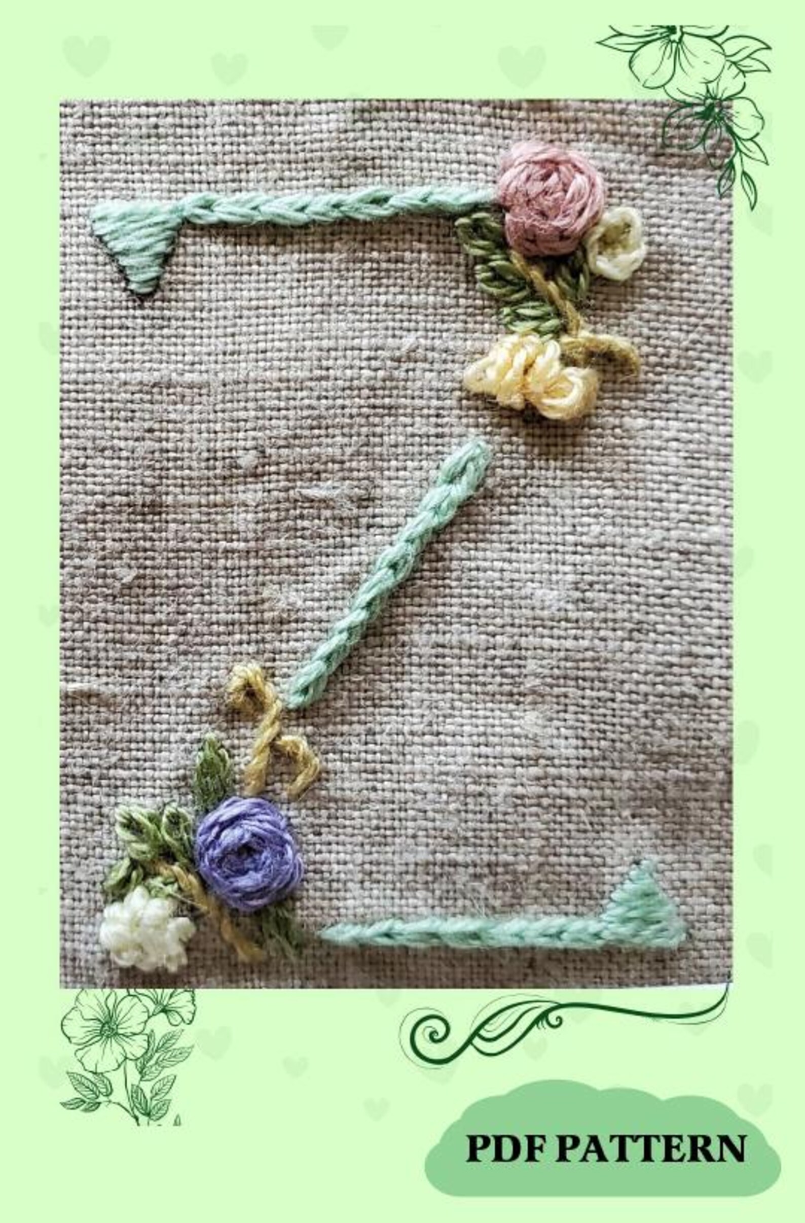 Flower Alphabet "z" Embroidery Design - Etsy
