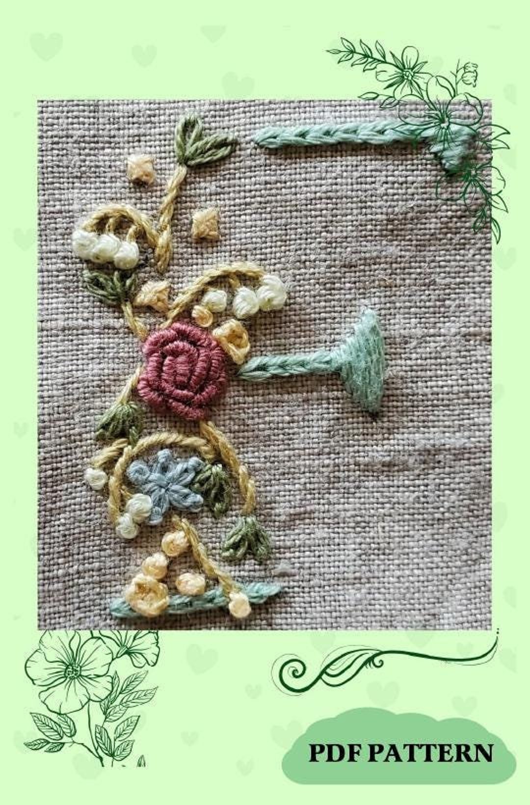 Flower Alphabet "f" Embroidery Design - Etsy