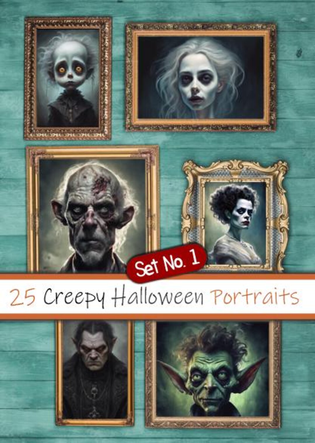 25 Creepy and Scary Halloween Wall Art Portraits, Set No. 1 - Etsy