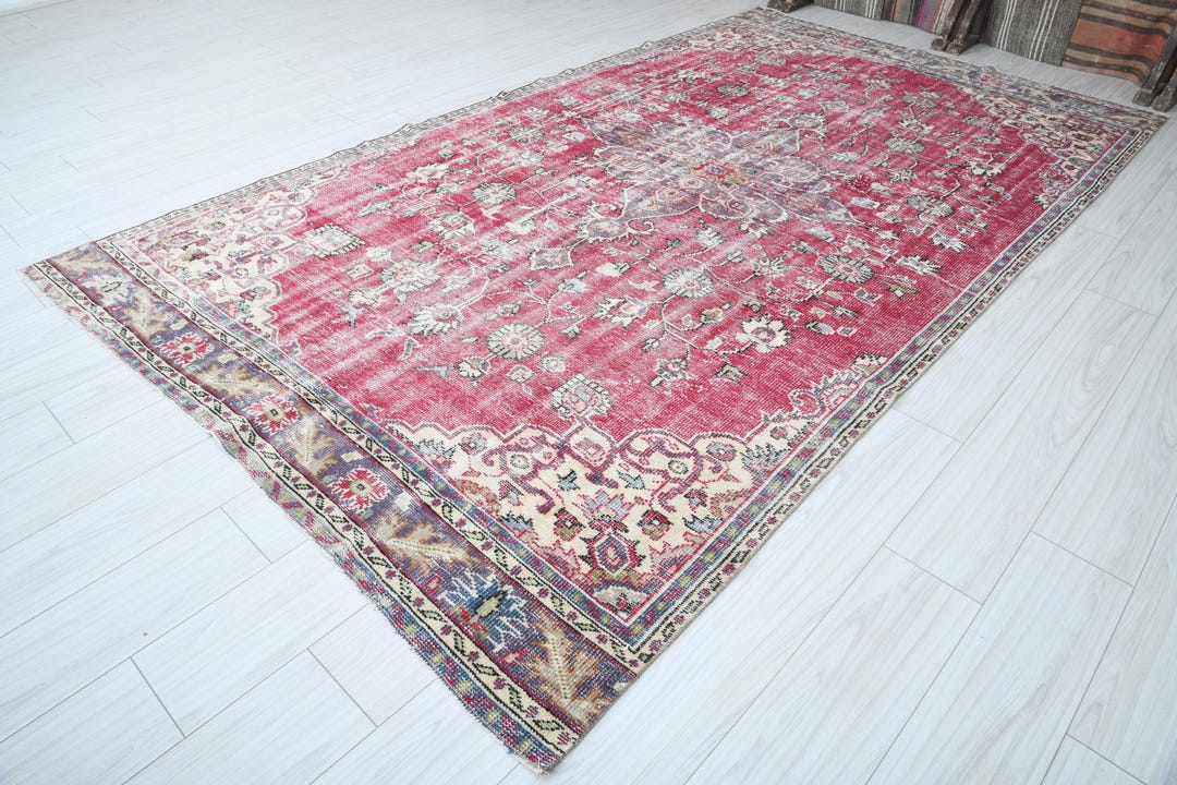 Large Turkish Art Deco Rug,oversize Vintage Rug 7x12,oushak Rug 7x12 ...