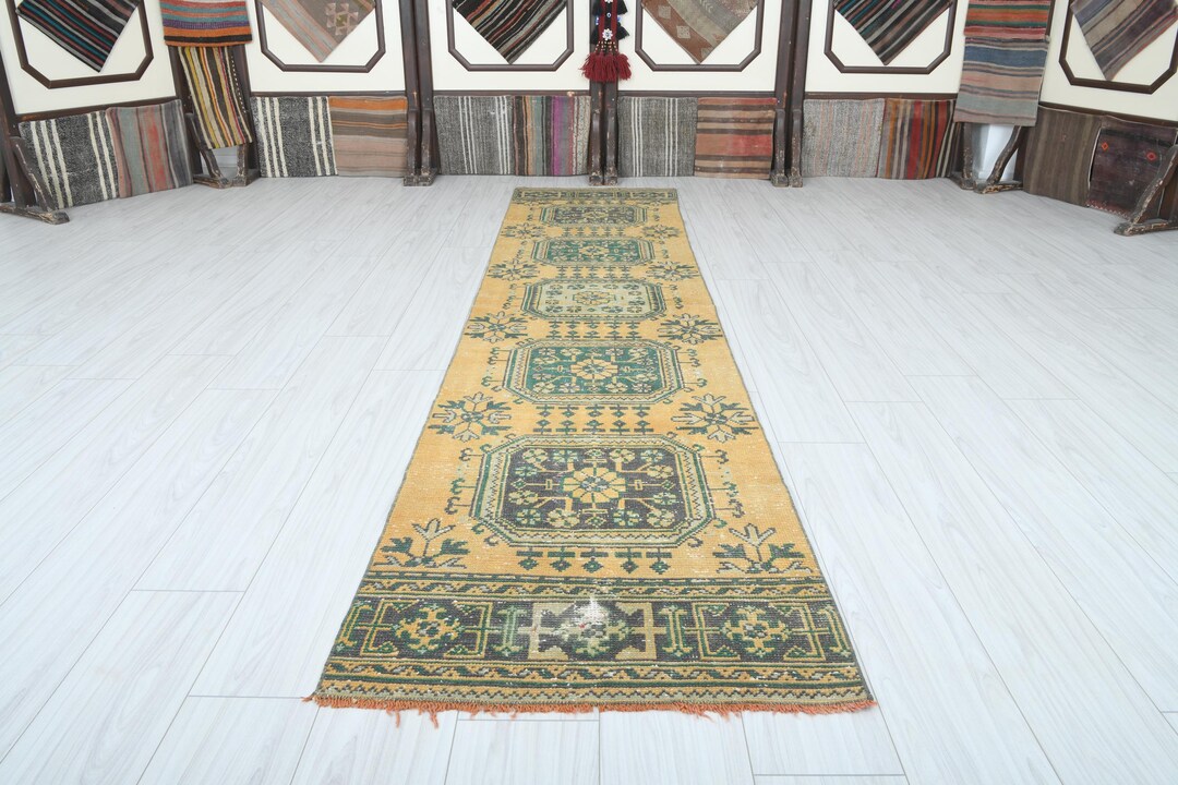 Handmade Gift Rug, Turkish Runner 3x11,natural Vintage Runner Rug ...