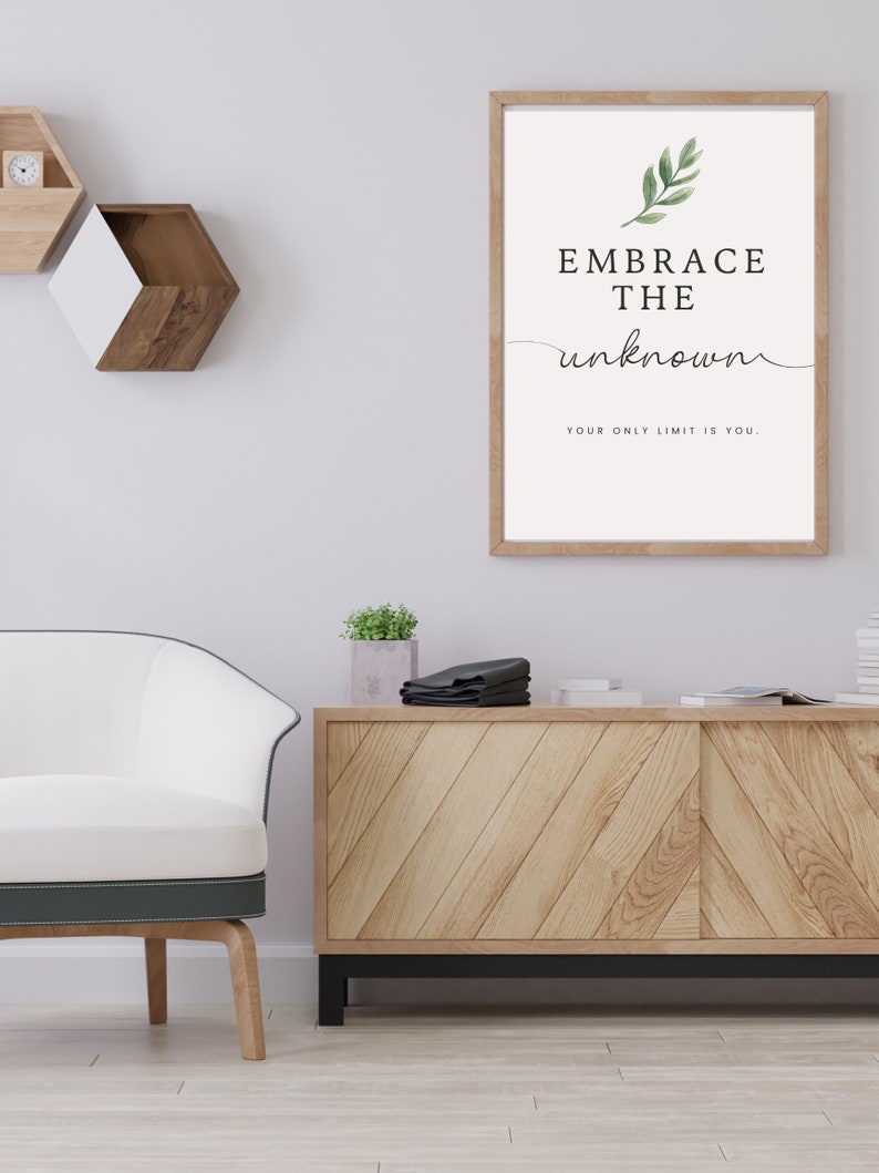 Motivational Poster-embrace the Unknown Wall Art Inspirational Quote ...