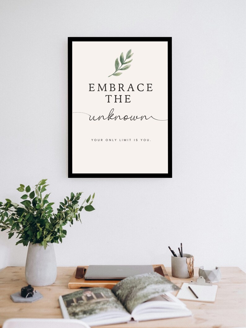 Motivational Poster-embrace the Unknown Wall Art Inspirational Quote ...