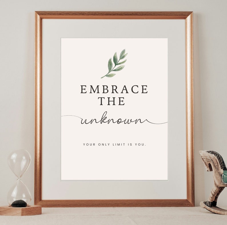 Motivational Poster-embrace the Unknown Wall Art Inspirational Quote ...