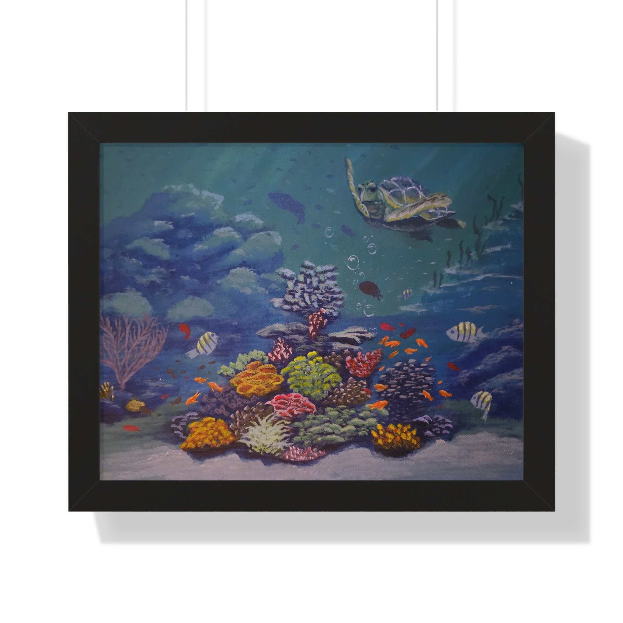 Under the Sea Coral Reef Print Framed Horizontal Poster - Etsy