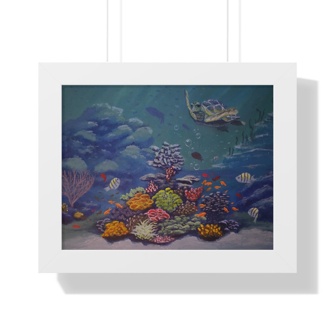 Under the Sea Coral Reef Print Framed Horizontal Poster - Etsy