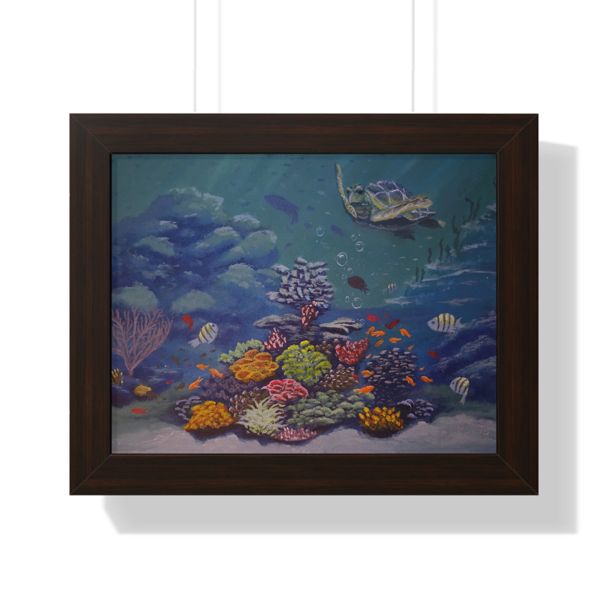 Under the Sea Coral Reef Print Framed Horizontal Poster - Etsy