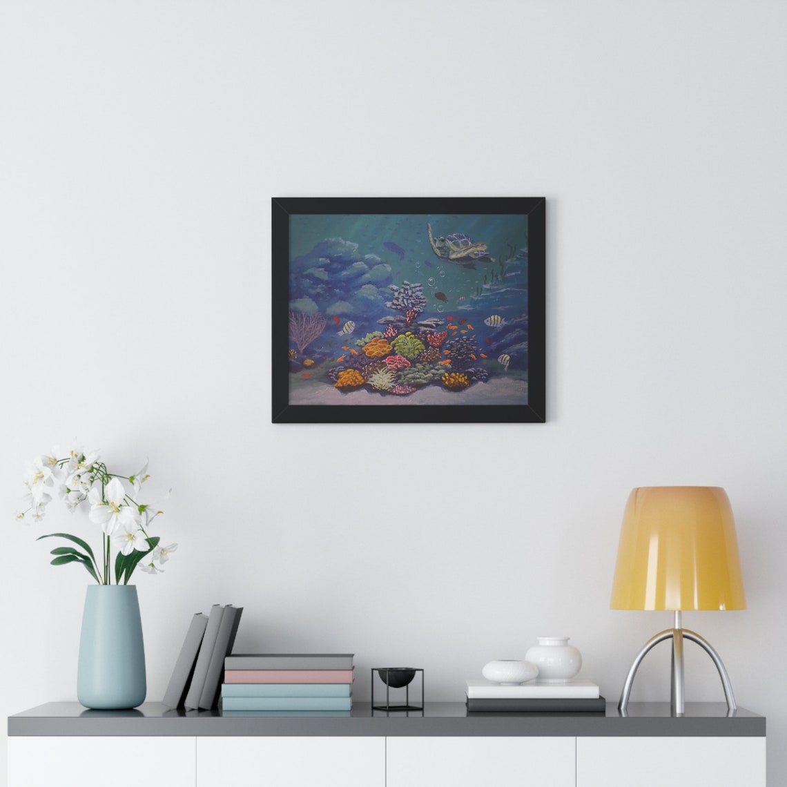 Under the Sea Coral Reef Print Framed Horizontal Poster - Etsy