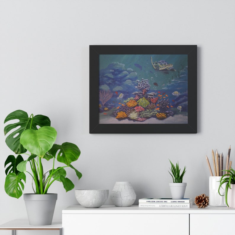 Under the Sea Coral Reef Print Framed Horizontal Poster - Etsy