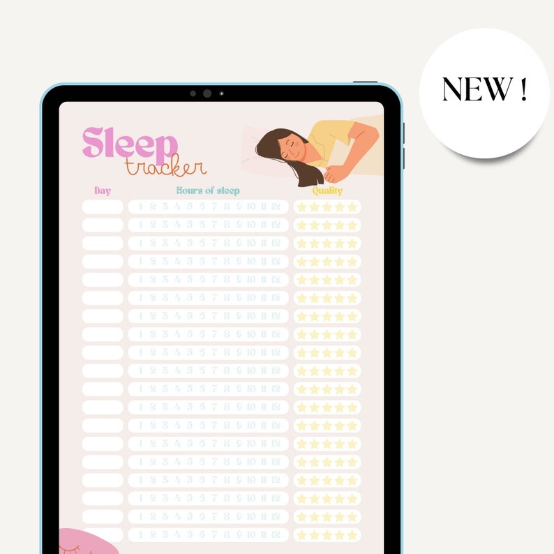 DIGITAL SLEEP TRACKER, Sleep Log Printable, Self Help Planner, Daily ...