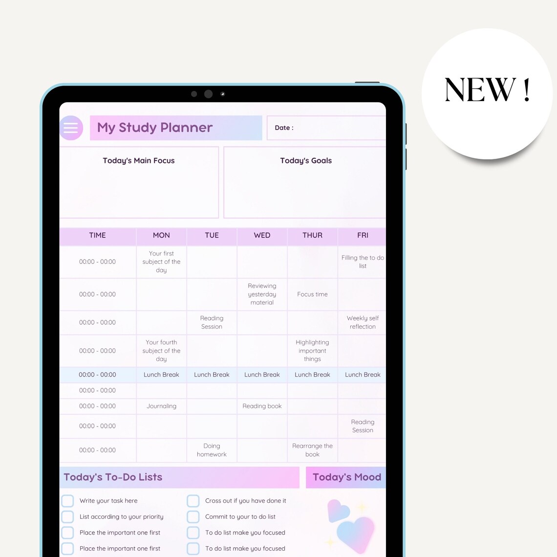 STUDENT STUDY PLANNER, Student Planner, 2024 2025 Planner, Aesthetic ...