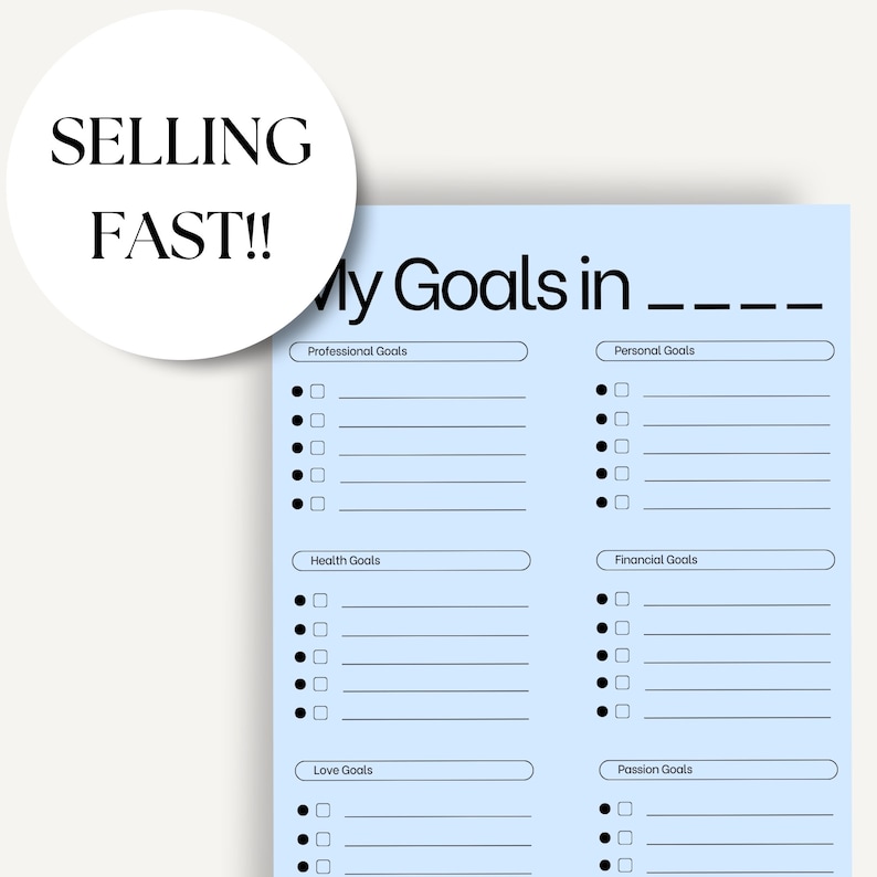 PERSONAL GOALS PLANNER, Daily Goal Planner, Daily Goal, Self Care ...