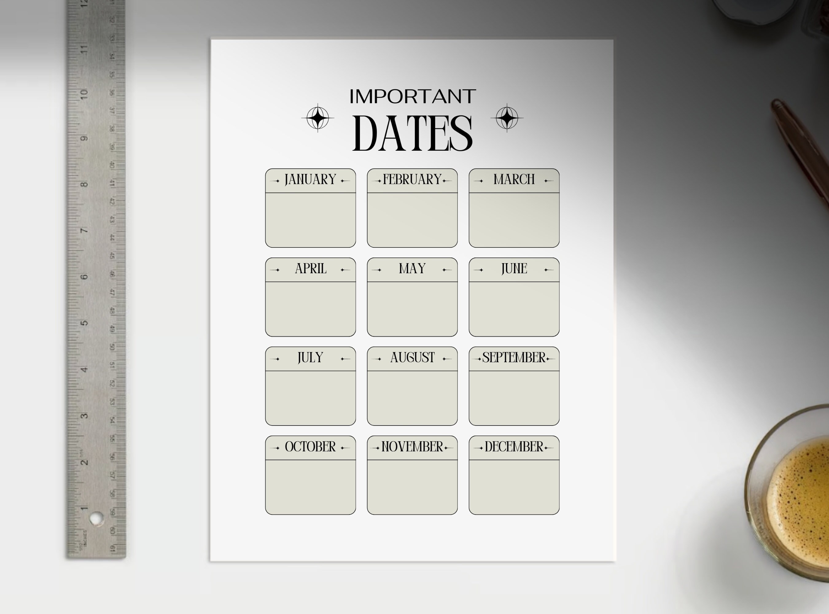 IMPORTANT DATES LIST, Year at A Glance, Anniversary Tracker, Birthday ...
