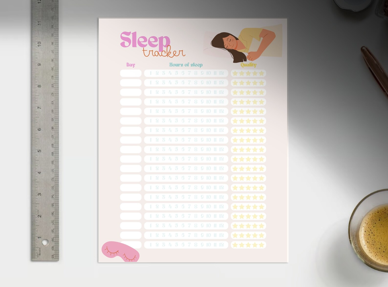 DIGITAL SLEEP TRACKER, Sleep Log Printable, Self Help Planner, Daily ...