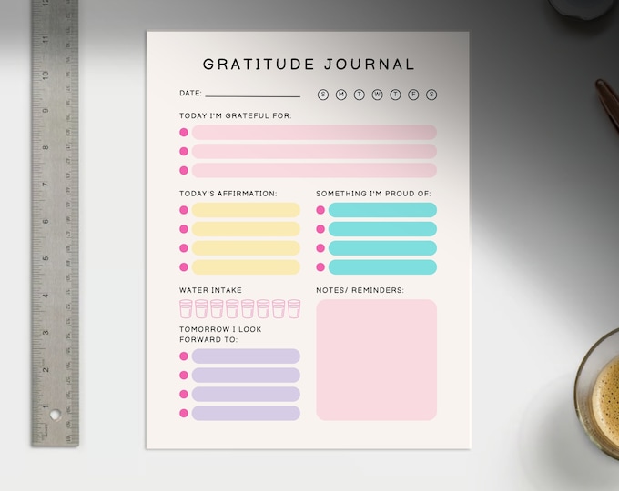 DAILY GRATITUDE JOURNAL, Line A Day Book, Self Care Planner, Journals ...