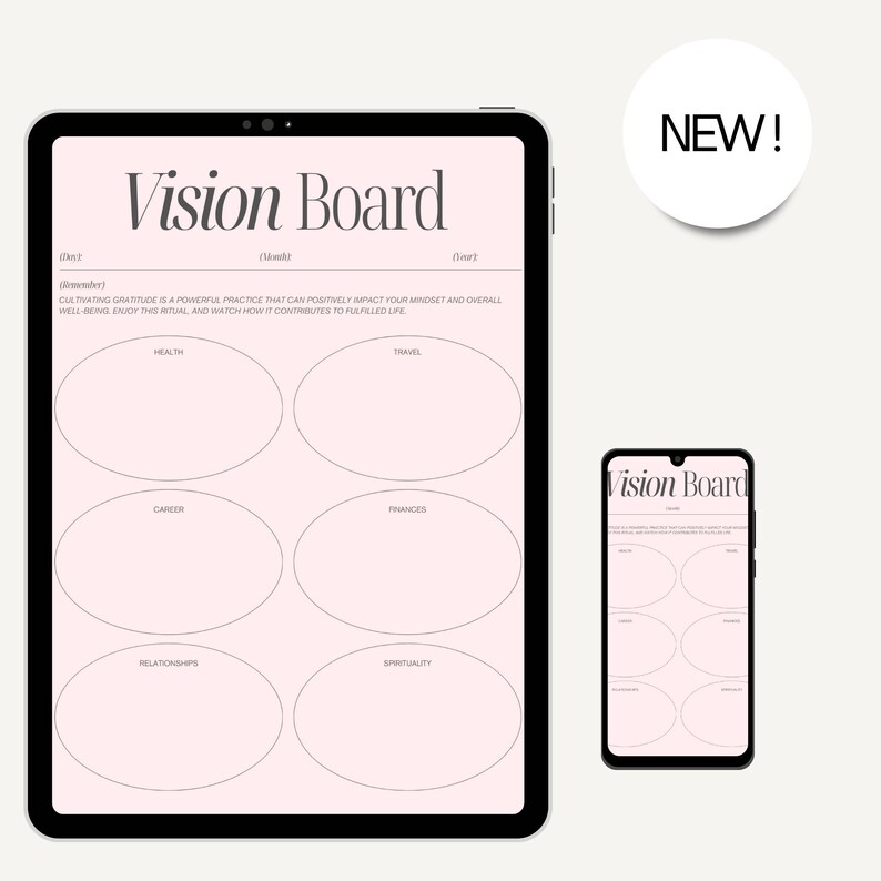 VISION BOARD DIGITAL, Vision Board Printable, Printable Vision Board ...