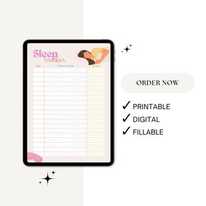 DIGITAL SLEEP TRACKER, Sleep Log Printable, Self Help Planner, Daily ...