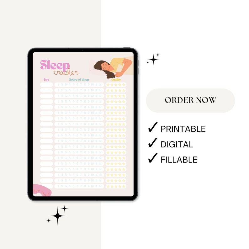 DIGITAL SLEEP TRACKER, Sleep Log Printable, Self Help Planner, Daily ...