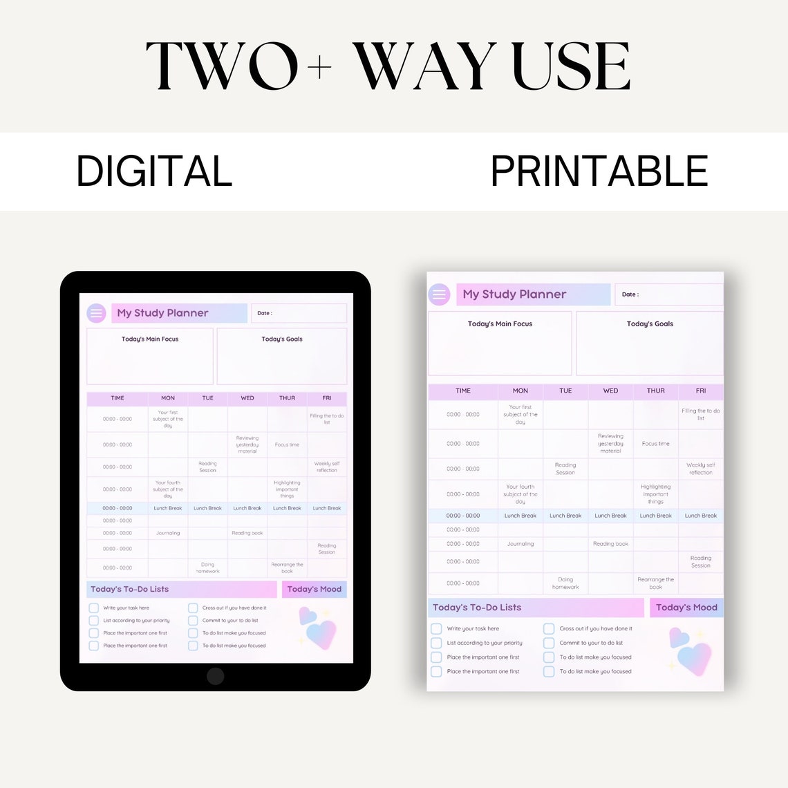 STUDENT STUDY PLANNER, Student Planner, 2024 2025 Planner, Aesthetic ...