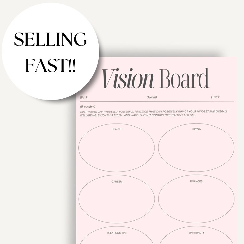 VISION BOARD DIGITAL, Vision Board Printable, Printable Vision Board ...