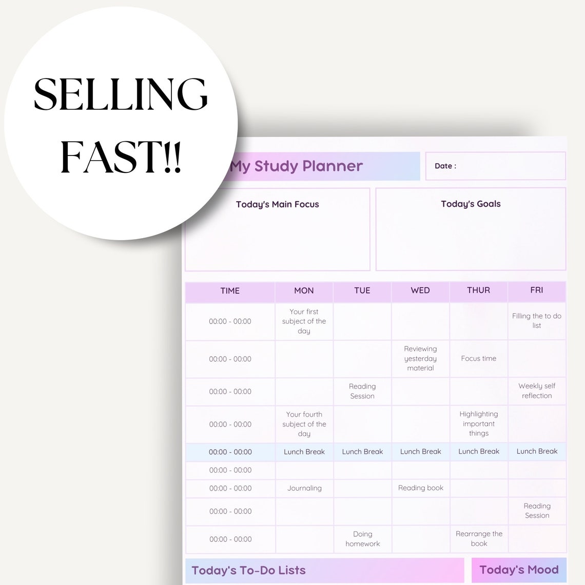 STUDENT STUDY PLANNER, Student Planner, 2024 2025 Planner, Aesthetic ...