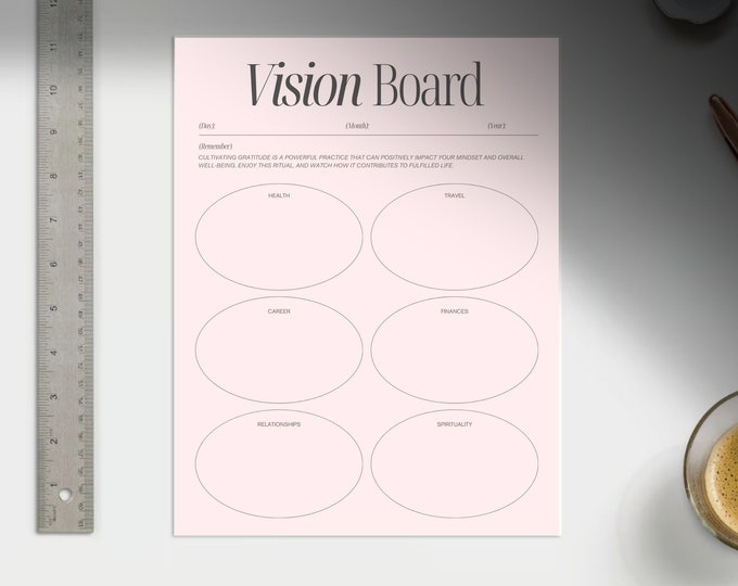 2025 Vision Board, 2025 Vision Board Template, Digital Vision Board ...