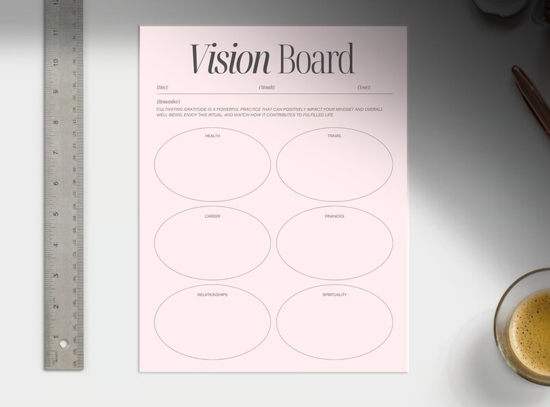 VISION BOARD DIGITAL, Vision Board Printable, Printable Vision Board ...