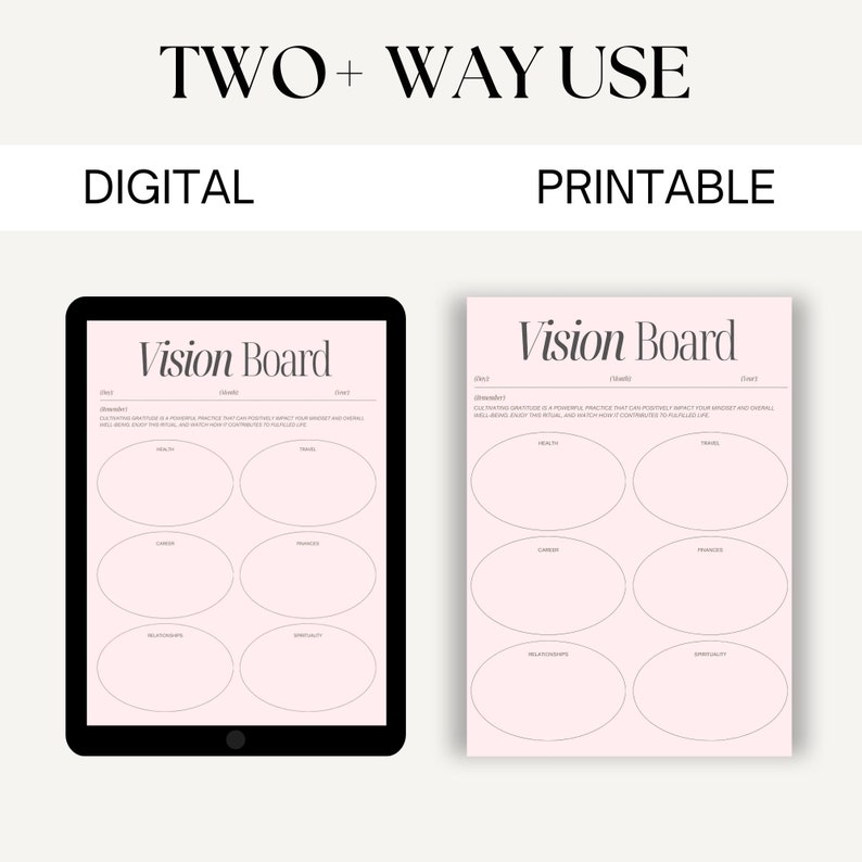 VISION BOARD DIGITAL, Vision Board Printable, Printable Vision Board ...