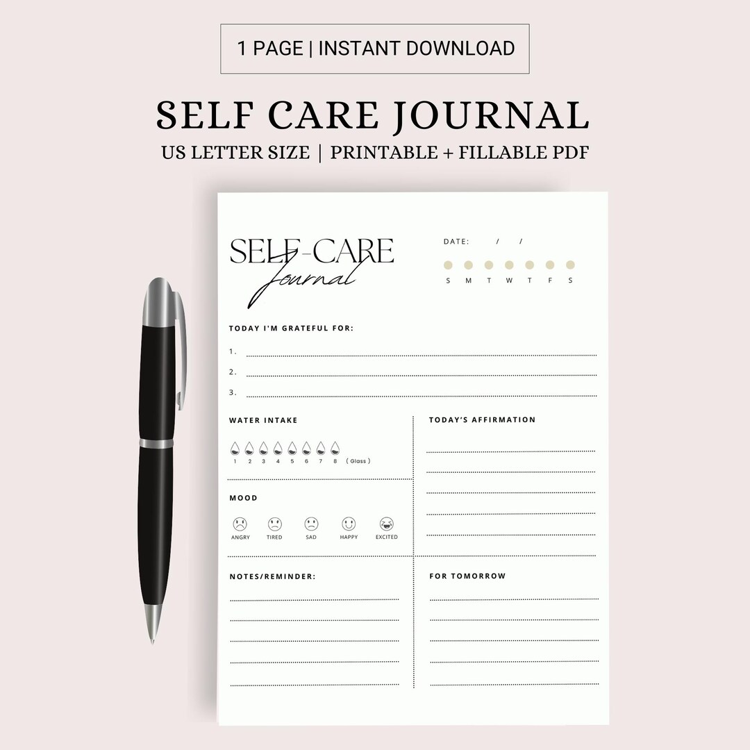 SELF CARE JOURNAL, Gratitude Journal, Self-care Planner, Note Paper ...