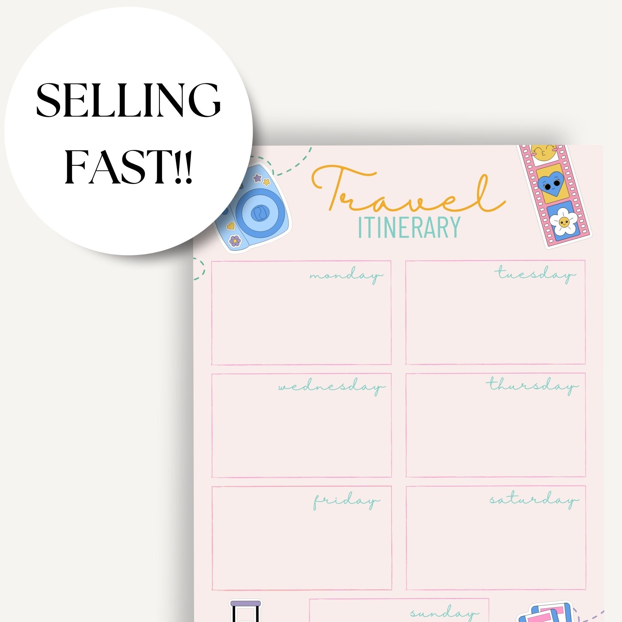 PRINTABLE TRAVEL ITINERARY, Girls Trip Itinerary, Travel Itinerary ...