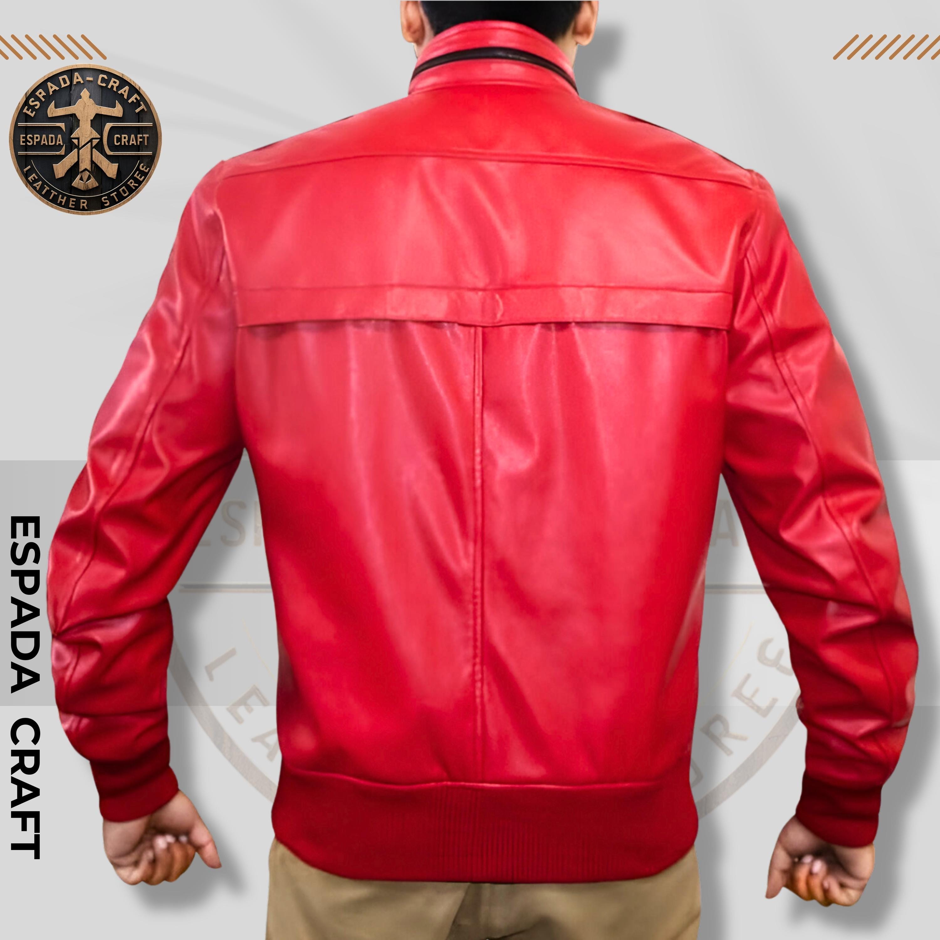 Cobra Kai Red Leather Jacket | Men’s Karate Kid Costume Outerwear ...