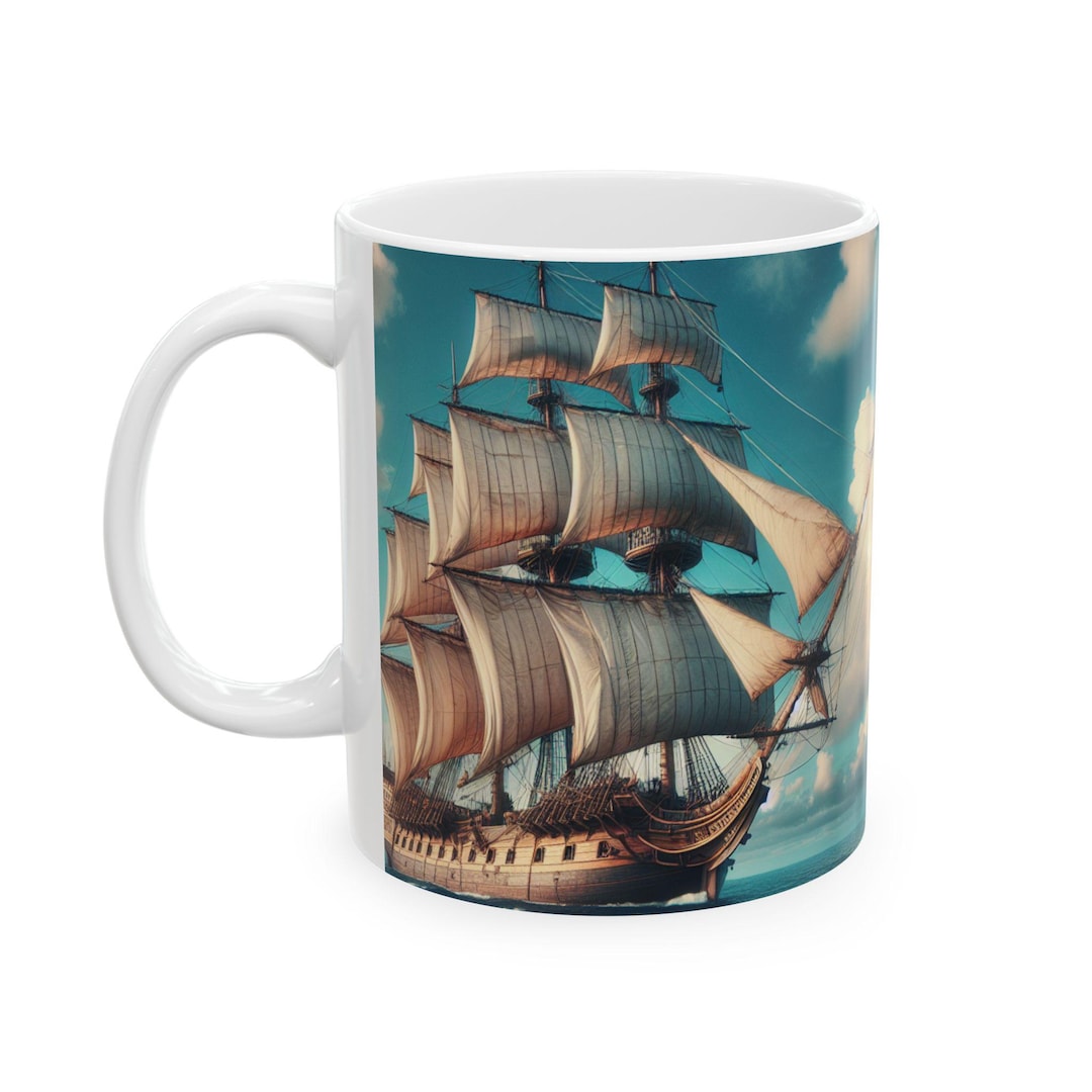 Sailing Ship Coffee Mug Sailing Ship Mug Sailing Ship Gift Ancient Ship ...